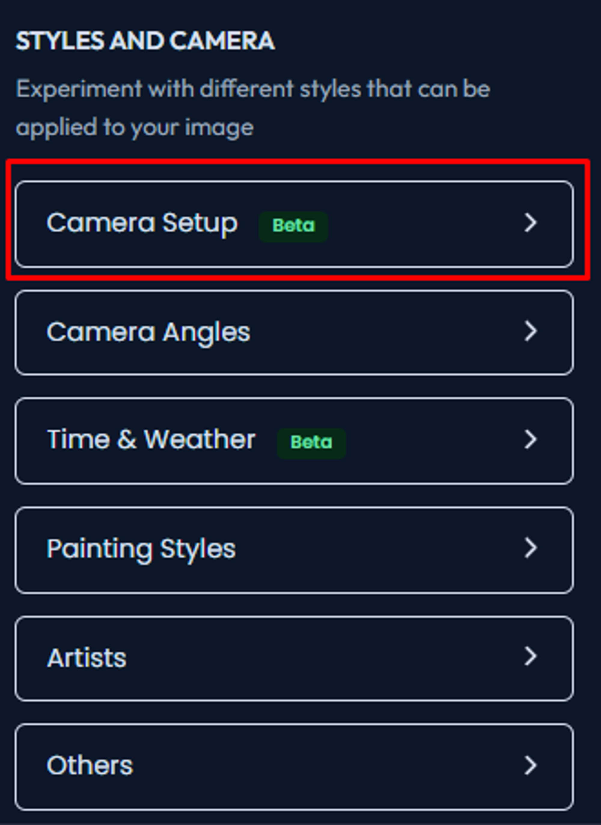 Prompt Style: Camera Setup - ARTSMART AI
